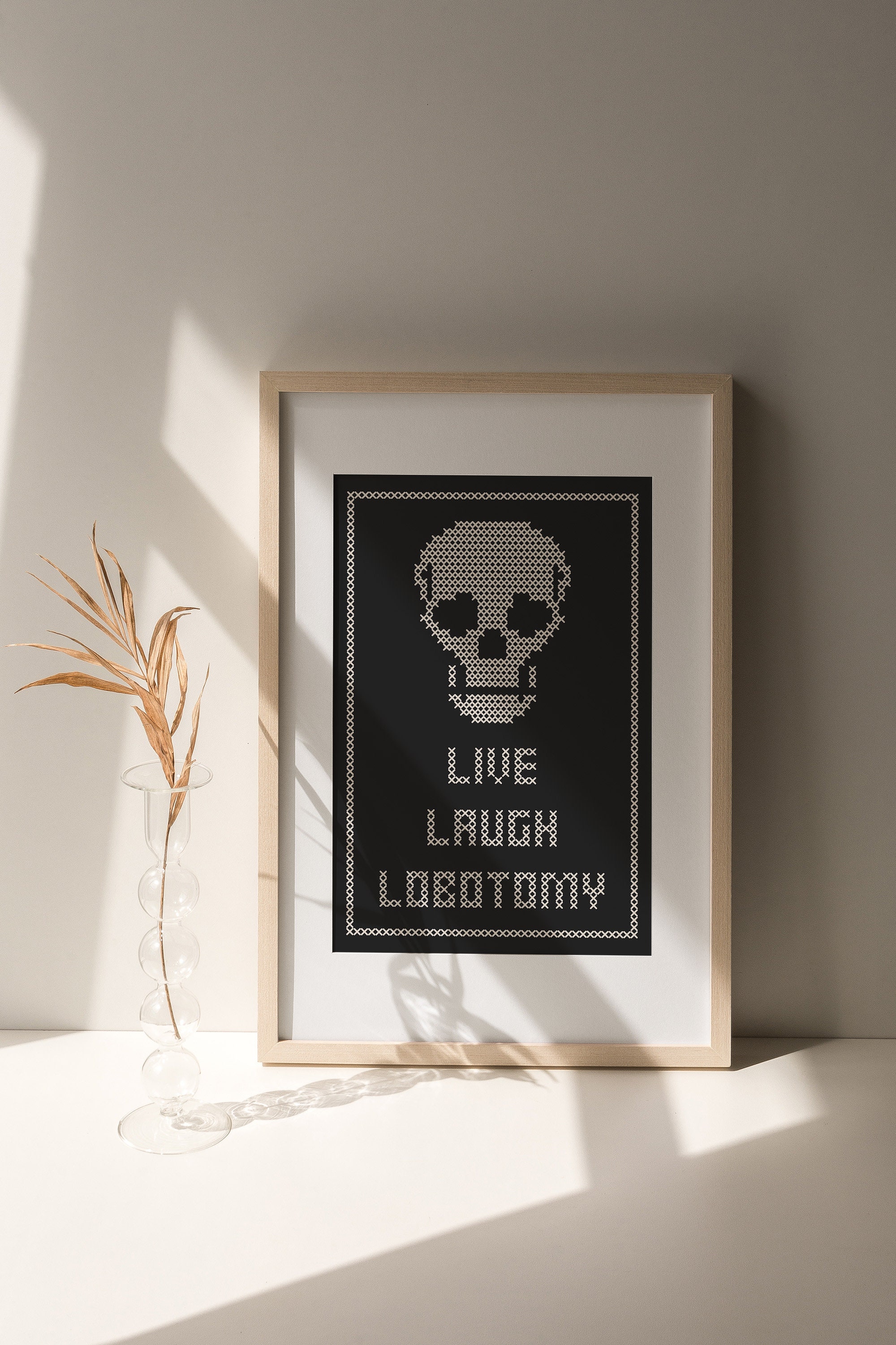 Live Laugh Lobotomy Halloween Printable Wall Art Skull - Etsy