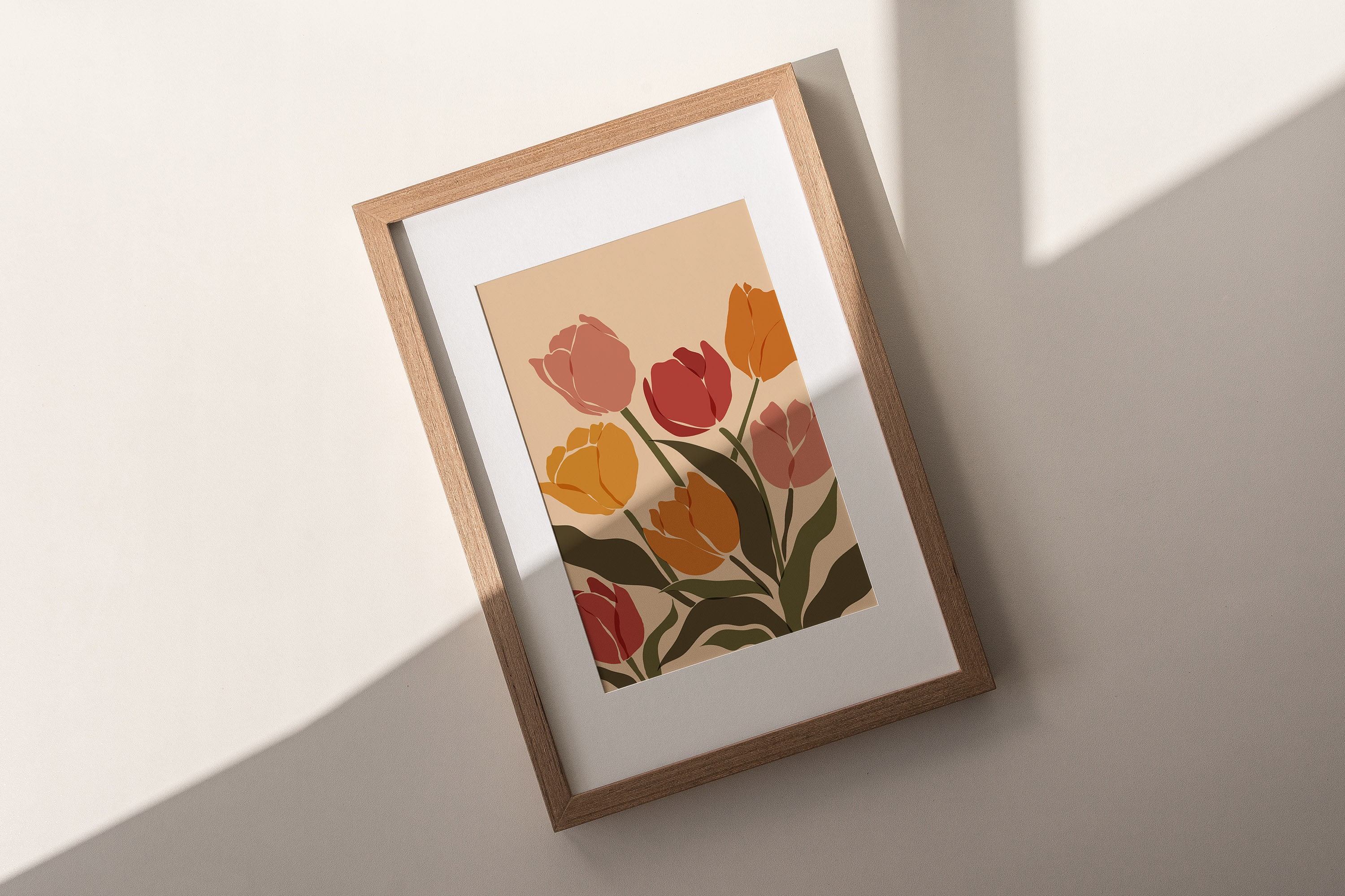 Tulip Art Print Abstract Wall Art Flower Market Botanical Poster Tulip ...