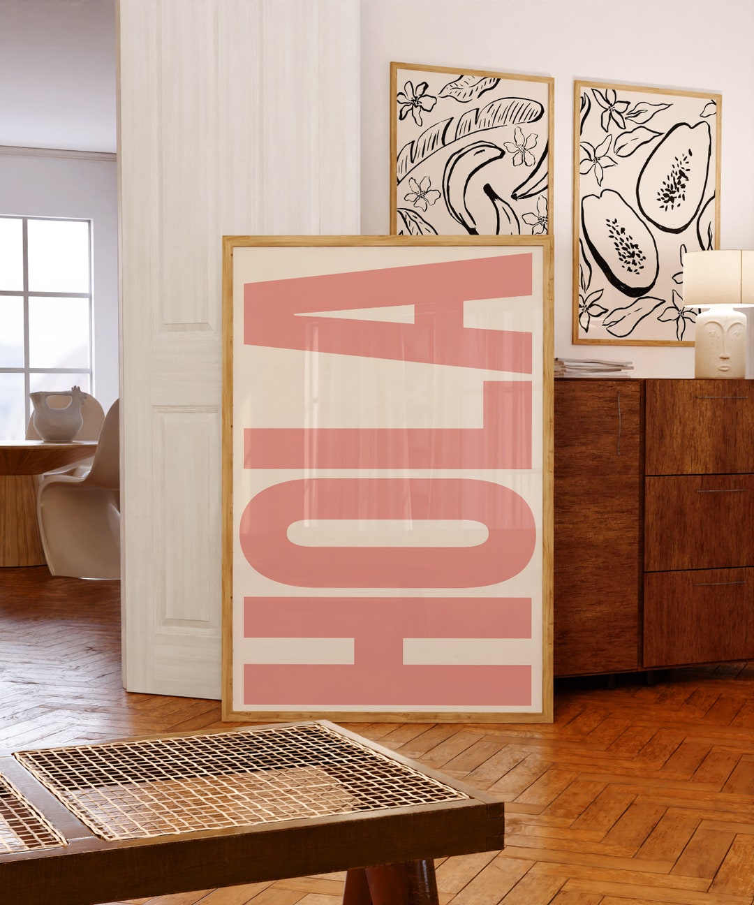 Hola Print | Typography Poster | Trendy Wall Art | Retro Spanish Poster ...