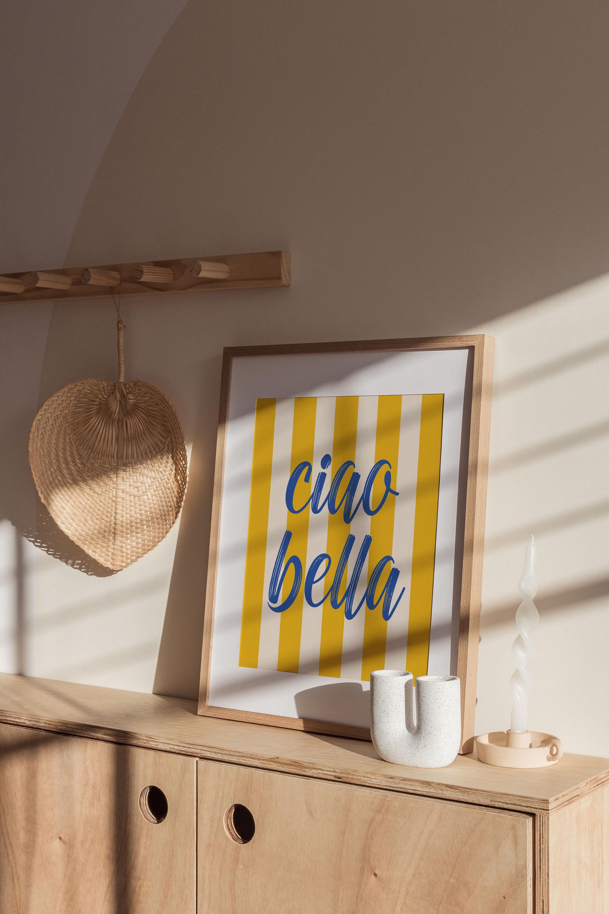 Ciao Bella Print | Italian Striped Poster, Trendy Wall Art (digital ...