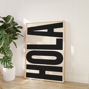 Hola Print | Typography Poster | Trendy Wall Art | Retro Spanish Poster ...