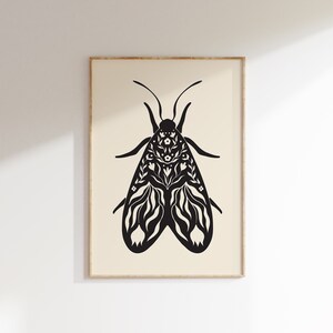 Folk Art Moth | Cottagecore Decor | Scandinavian Folk Art | Floral ...