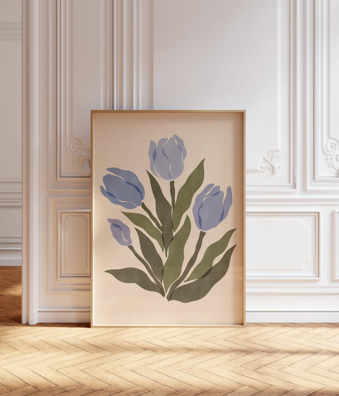 Periwinkle Tulip Print | Flower Market Botanical Print | Abstract ...