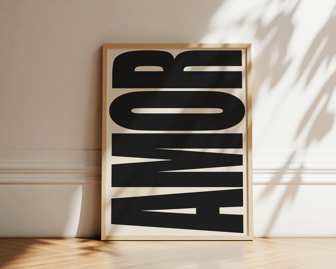 Amor Print | Typography Poster | Trendy Art | Retro Spanish Type Poster ...
