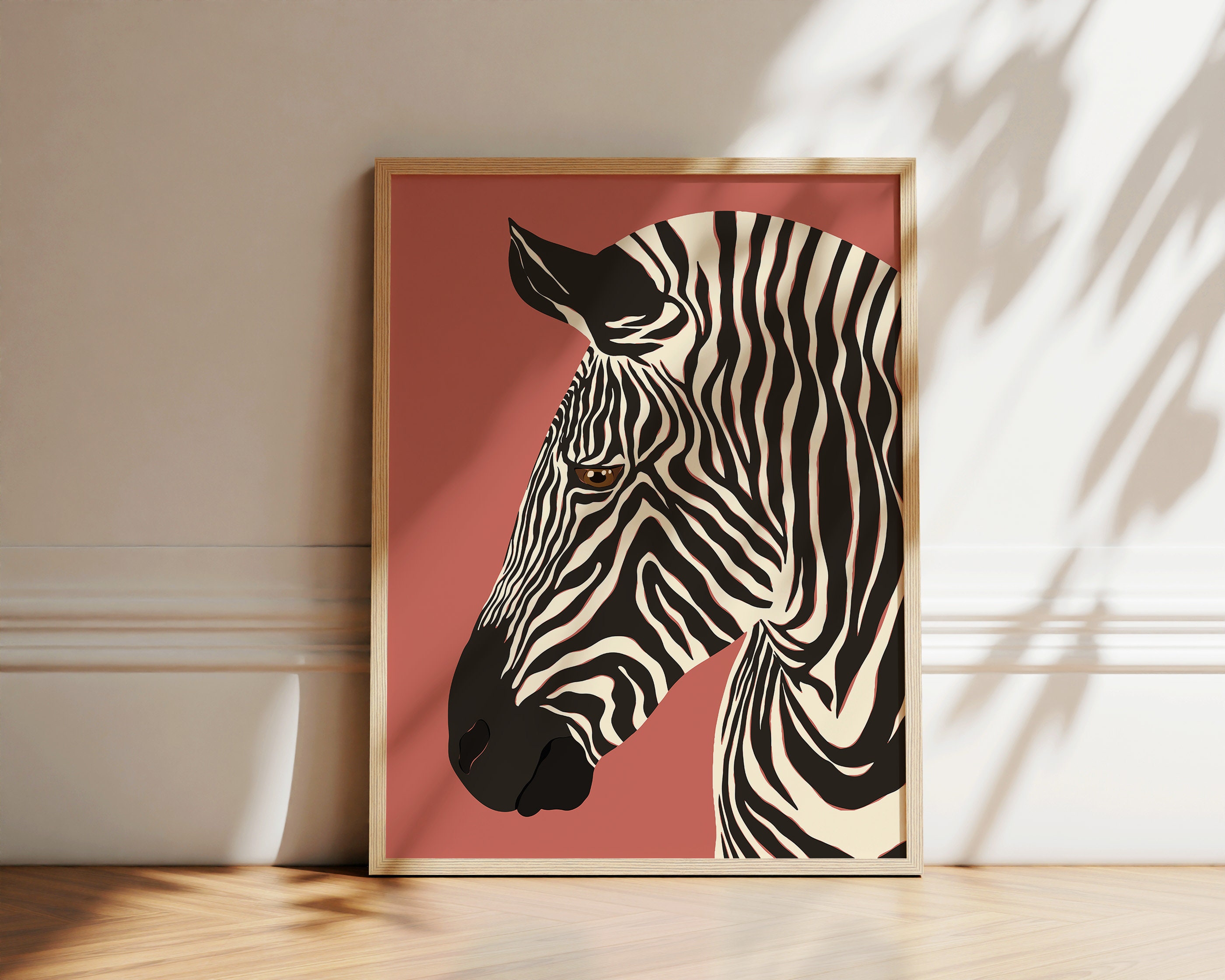 Zebra Art Print Jungle Wall Art Modern Boho Artwork Zebra Poster Zebra ...