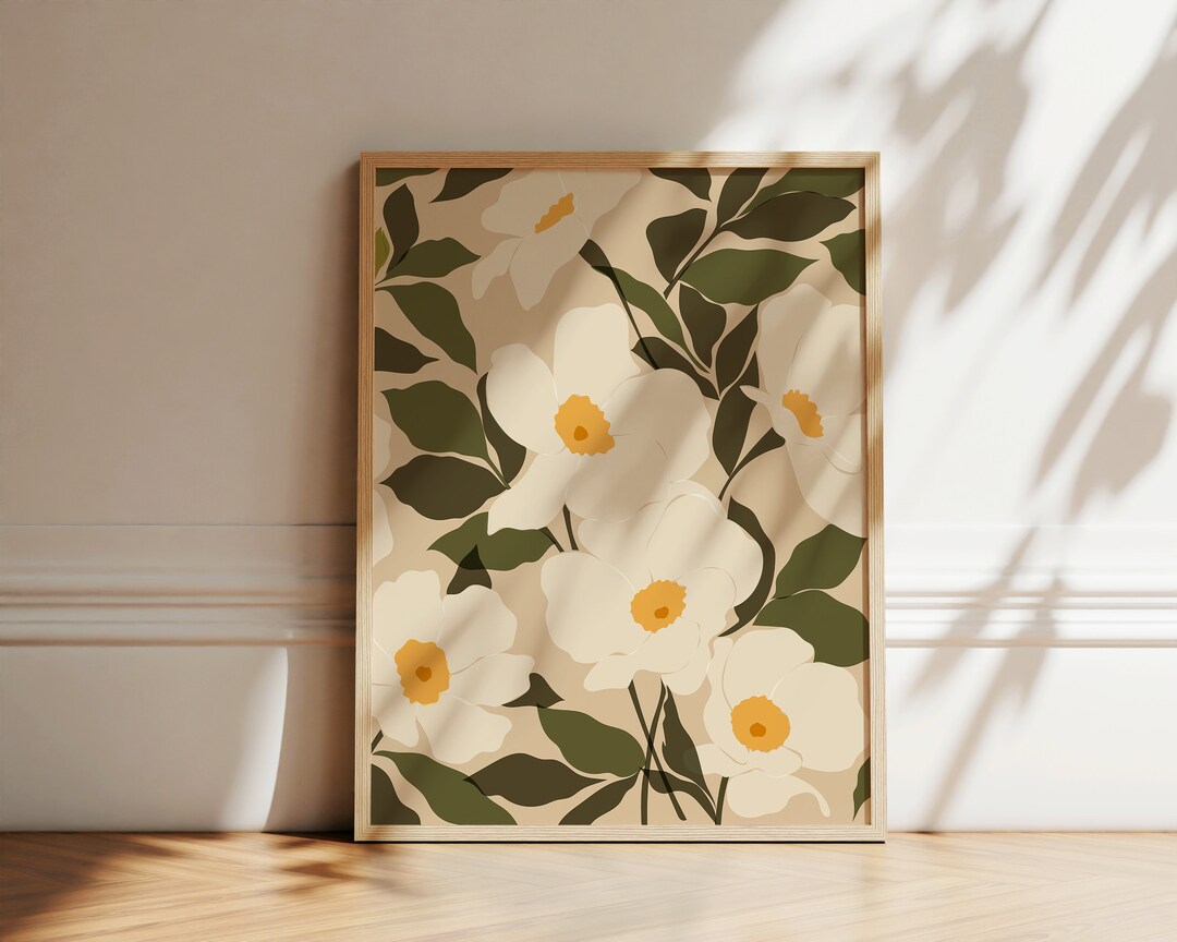 Wild White Roses Print | Abstract Wall Art | Flower Market | Botanical ...