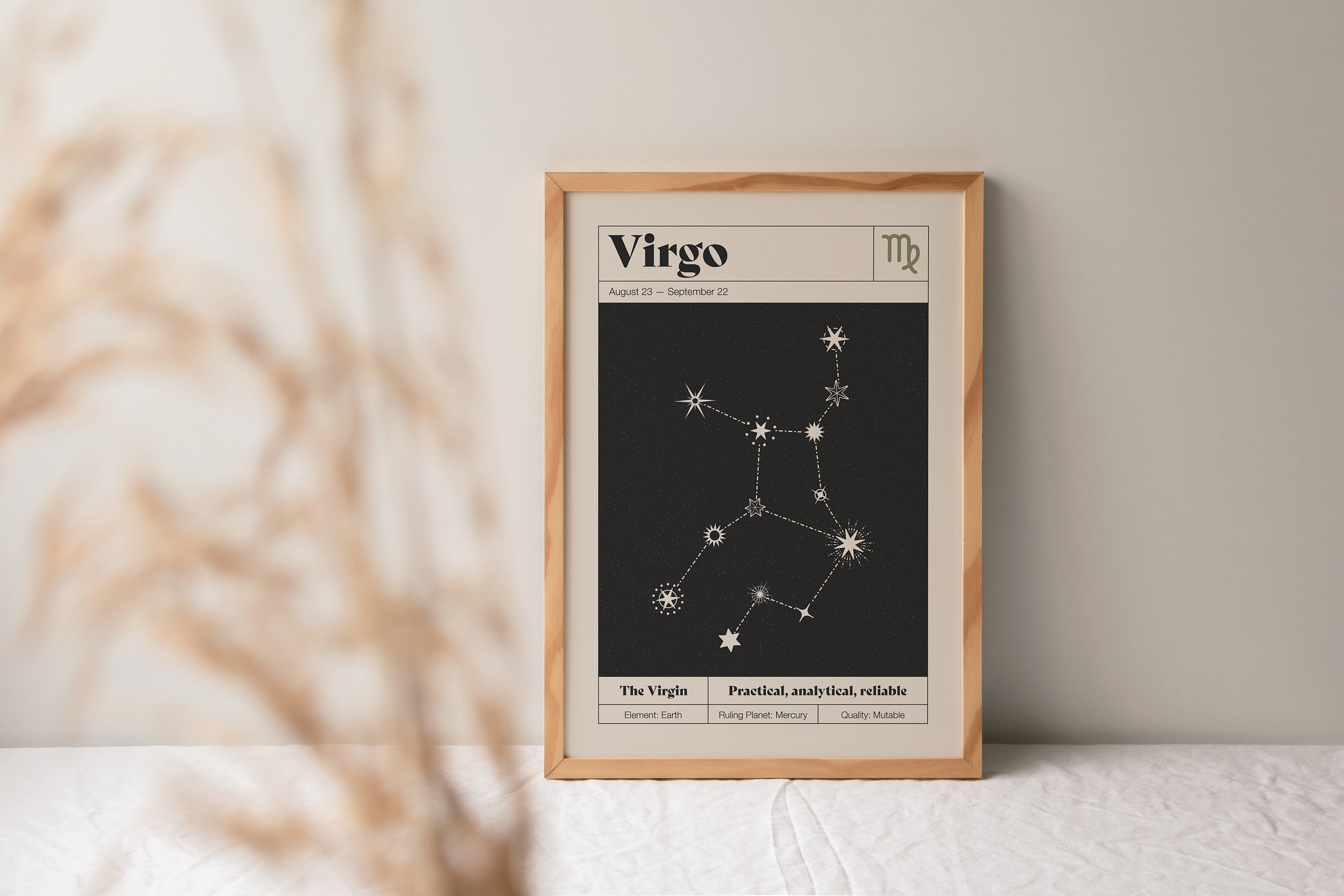 Virgo Star Constellation Art Print Zodiac Constellation Wall - Etsy