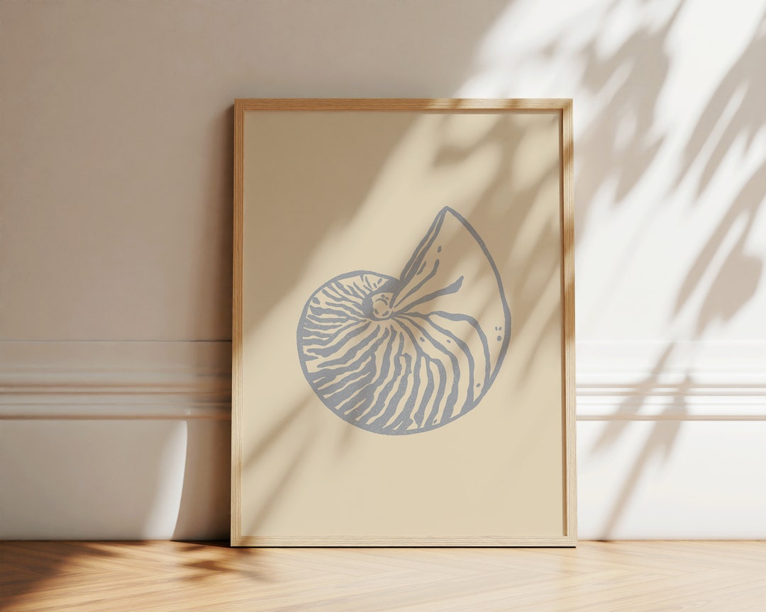 Seashell Ink Drawing Art Print | Coastal Line Art (digital Download) - Etsy