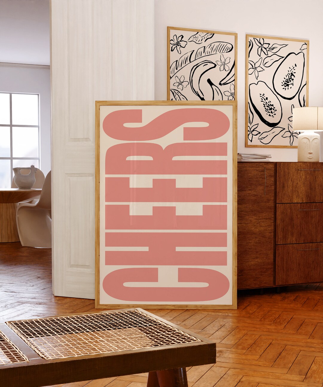 Cheers Print | Typography Poster | Trendy Wall Art | Retro Poster ...