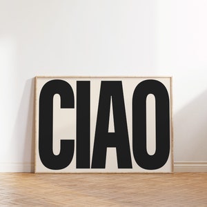 Ciao Print | Typography Poster | Trendy Wall Art | Italian Retro Poster ...