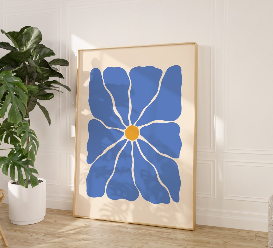 Retro Abstract Flower Art Print | Groovy Flower Poster | Matisse ...