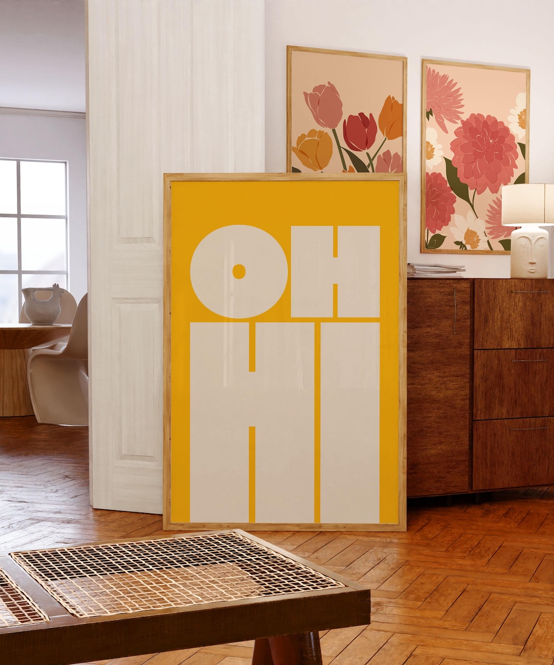 OH HI Print | Modern Typography Poster | Trendy Wall Art | Bold Type ...