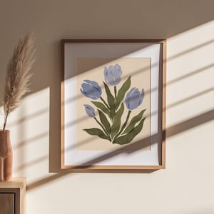 Periwinkle Tulip Print | Flower Market Botanical Print | Abstract ...