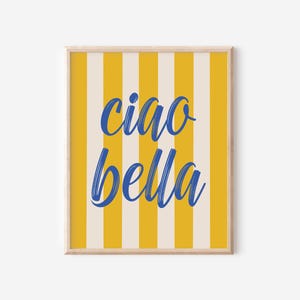 Ciao Bella Print | Striped Typography Poster | Trendy Wall Art ...