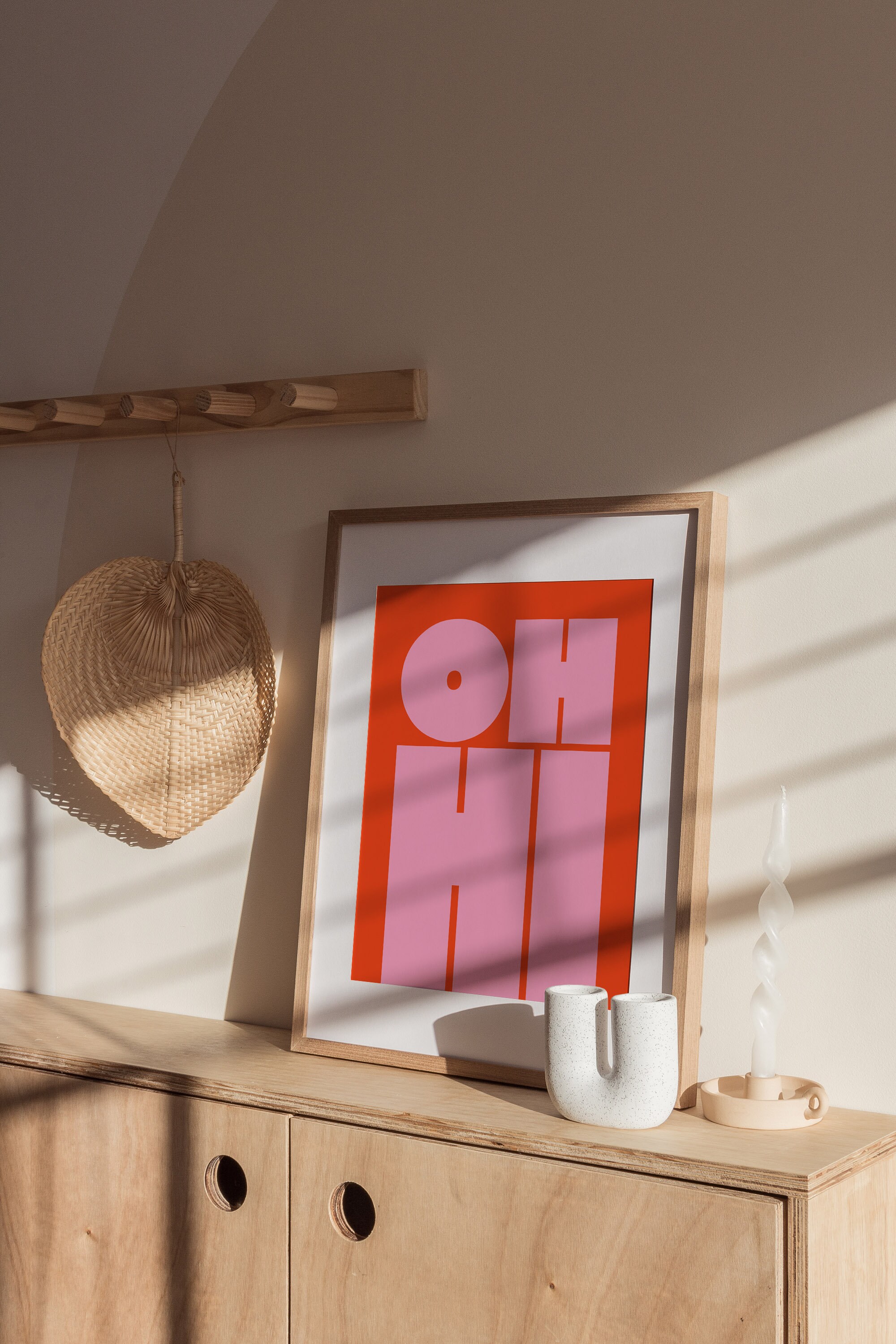 OH HI Print | Modern Typography Poster | Trendy Wall Art | Bold Type ...