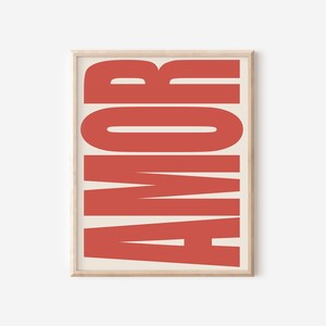 Amor Print | Retro Spanish Typography Poster (instant Download) - Etsy