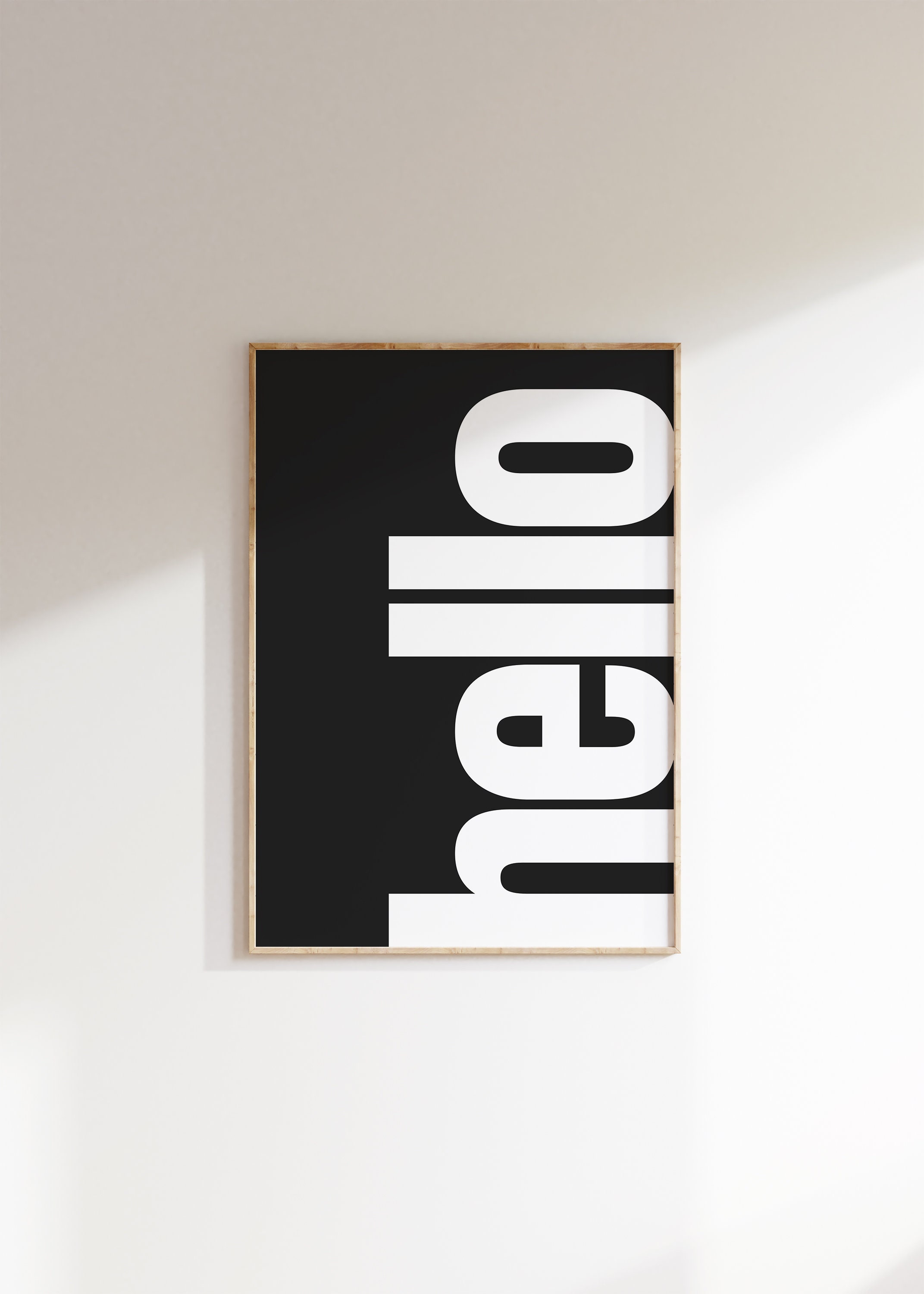 Hello Print Typography Poster Trendy Wall Art Retro Type - Etsy