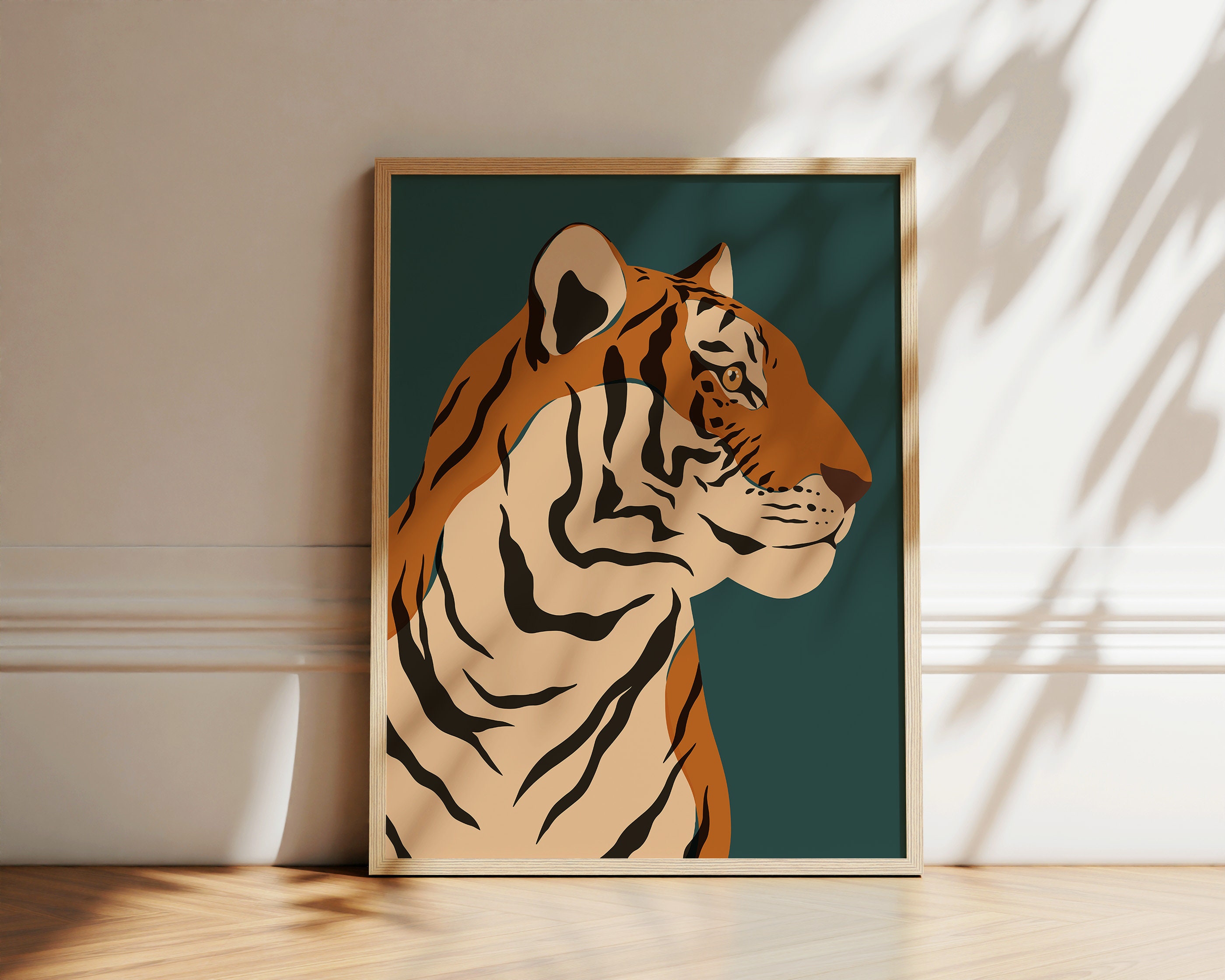 Tiger Art Print Jungle Wall Art Modern Boho Artwork Big Cat Poster ...