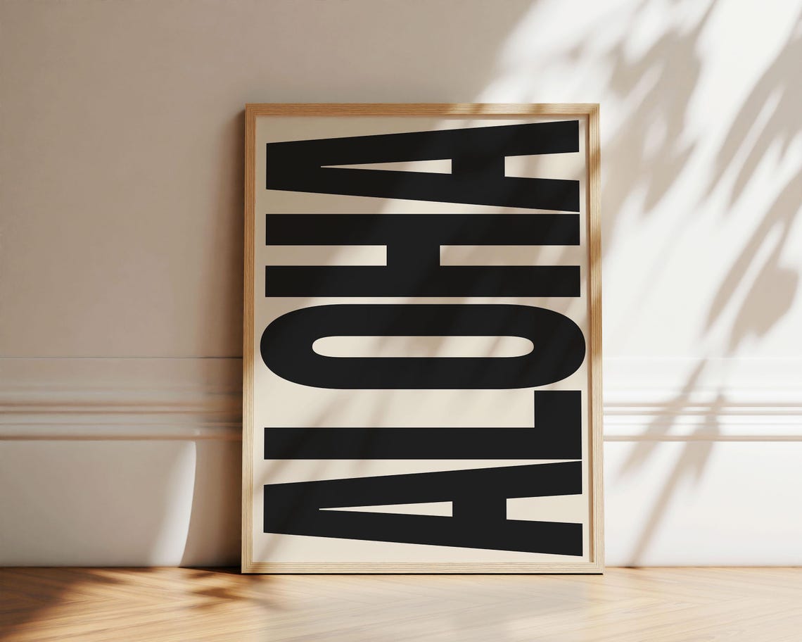 Aloha Print | Typography Poster | Trendy Wall Art | Retro Poster ...