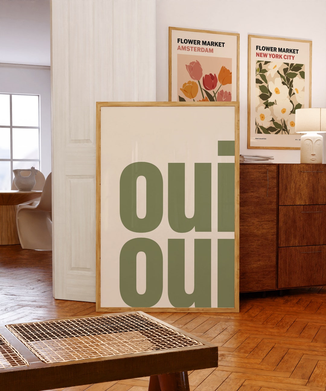 Oui Oui Print | Typography Poster | Trendy Wall Art | French Retro ...