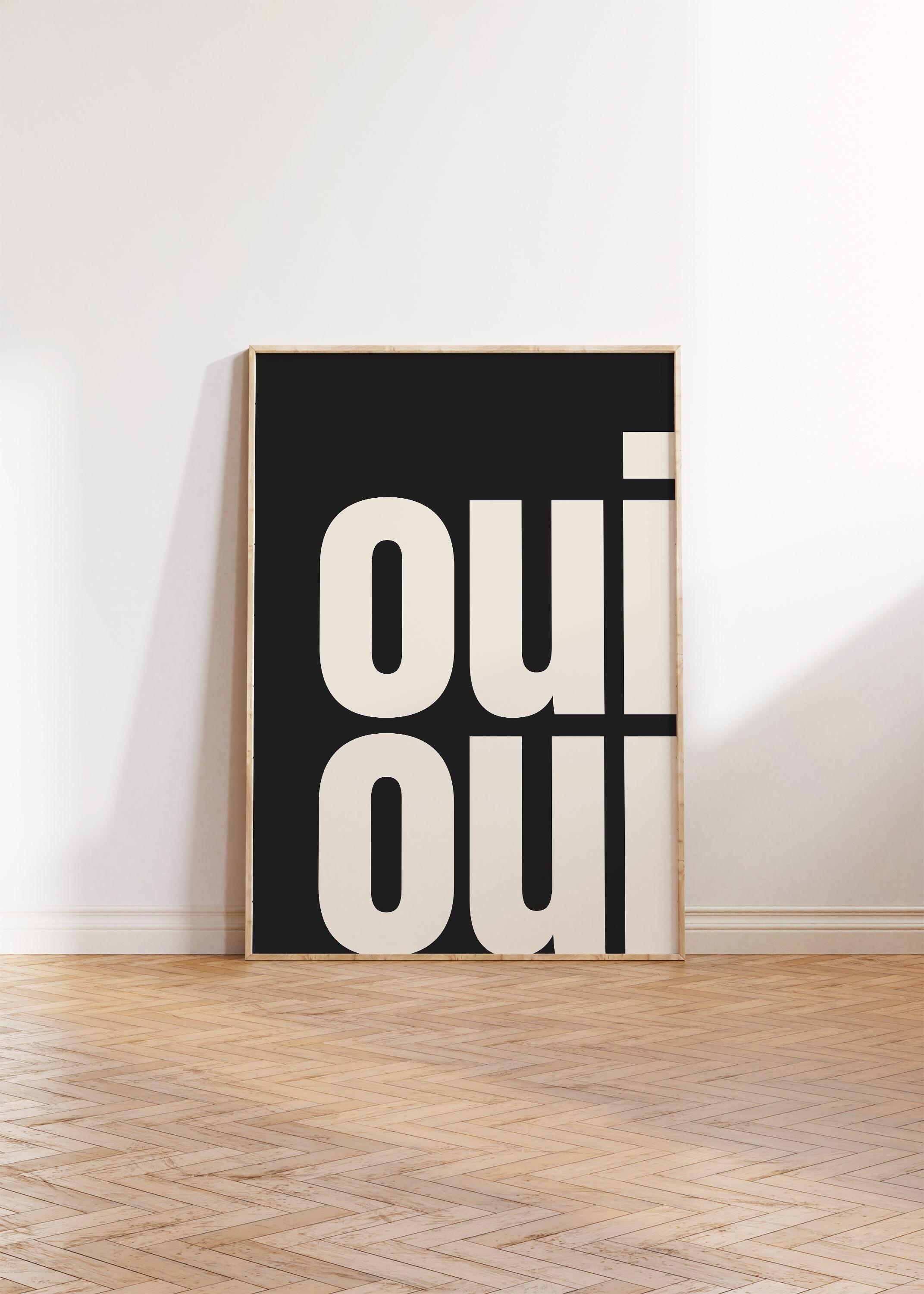 Oui Oui Print | French Retro Typography, Gallery Wall Art (digital ...