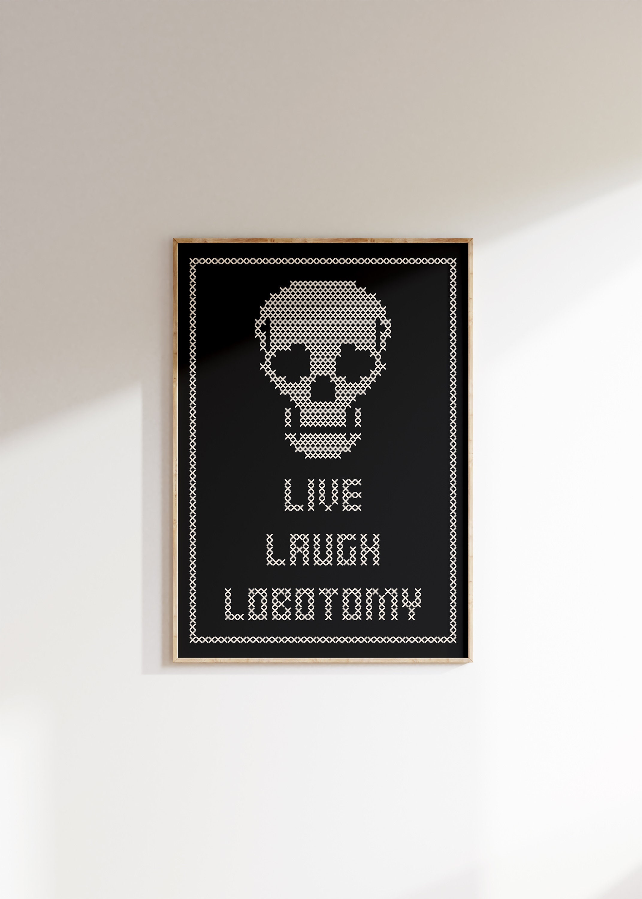 Live Laugh Lobotomy Halloween Printable Wall Art Skull - Etsy