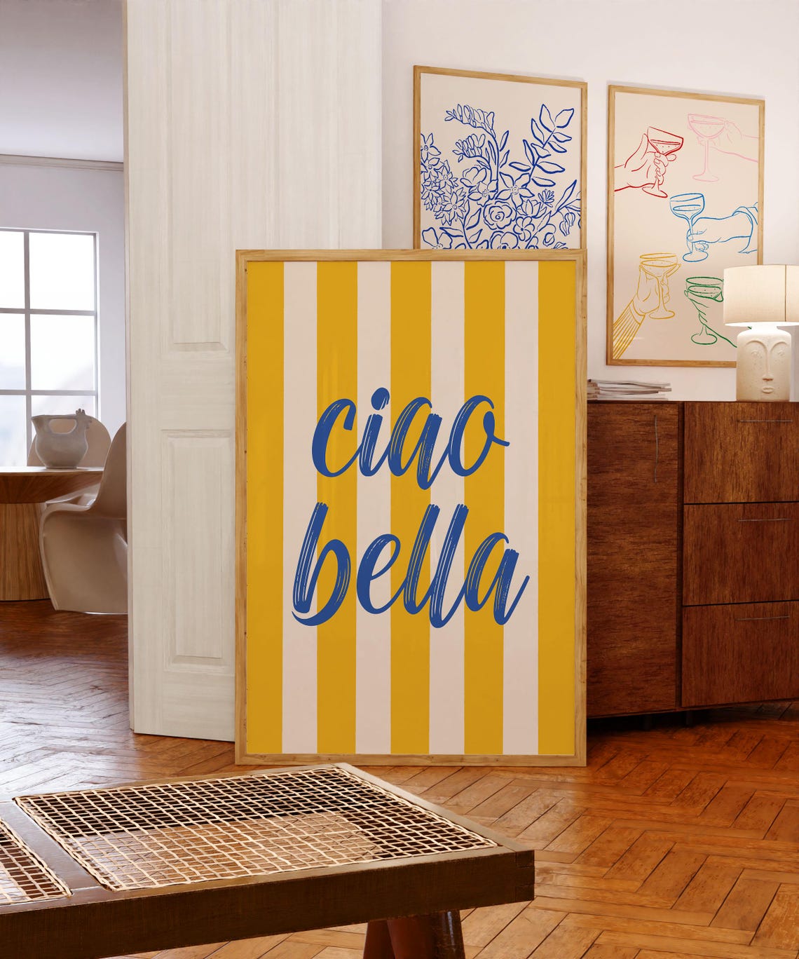 Ciao Bella Print | Italian Striped Poster, Trendy Wall Art (digital ...