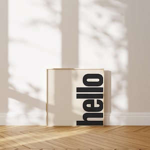 Hello Print | Typography Poster | Trendy Wall Art | Retro Type Poster ...
