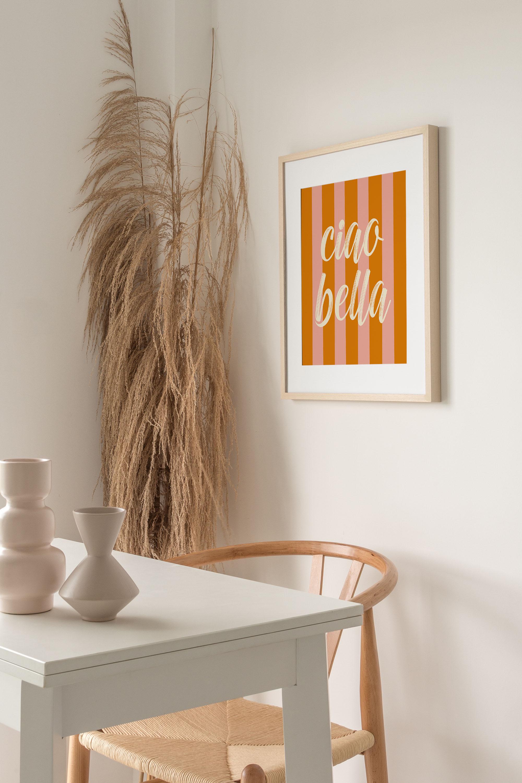 Ciao Bella Print | Striped Italian Poster, Trendy Wall Art (digital ...