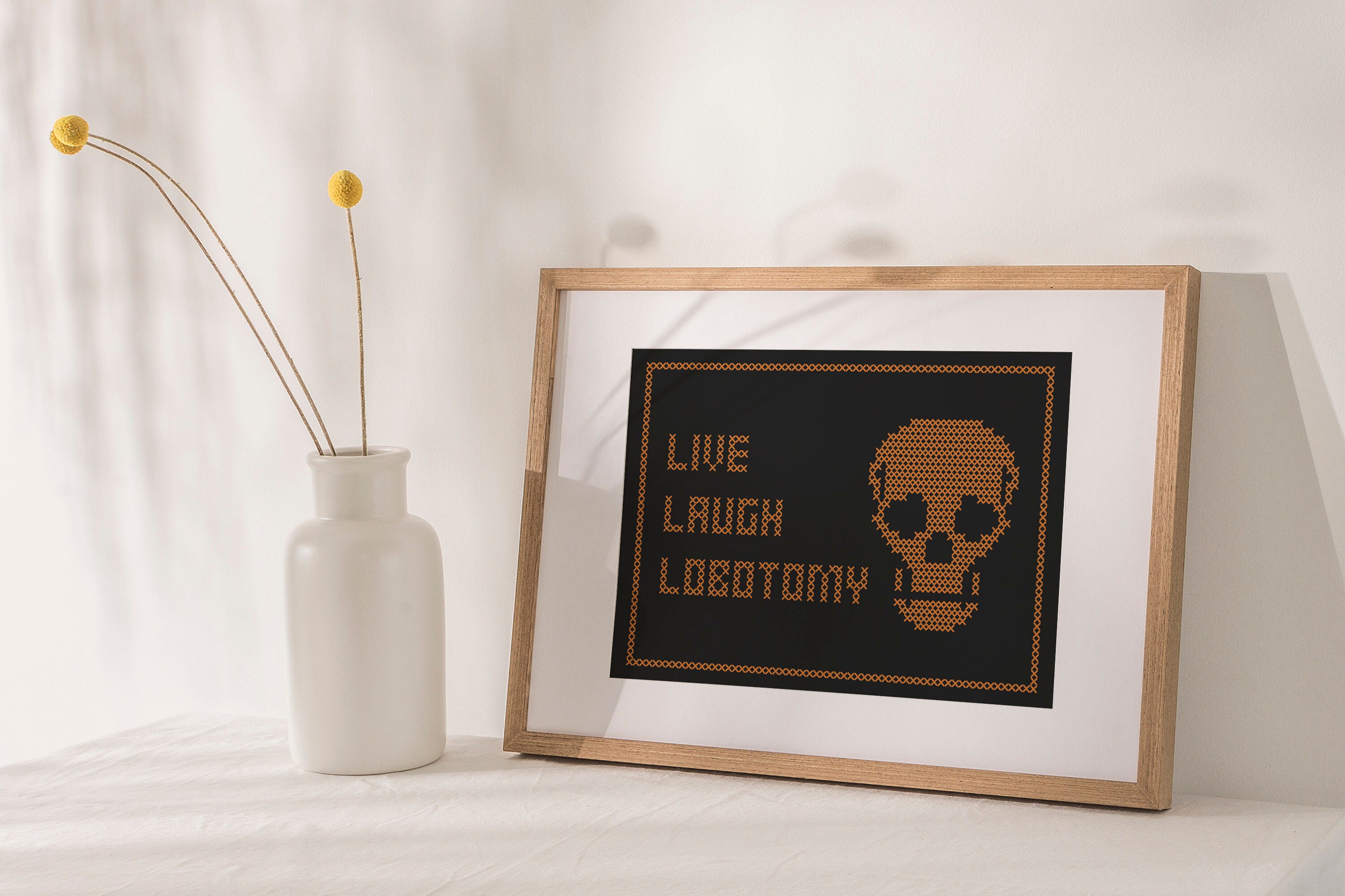 Live Laugh Lobotomy Halloween Printable Wall Art Skull - Etsy