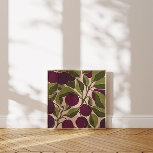 Plums Print | Abstract Wall Art | Botanical Poster | Plum Illustration ...