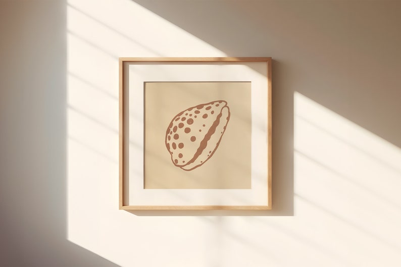 Seashell Art Print Cowrie Shell Print Seashell Ink Drawing Coastal Art ...
