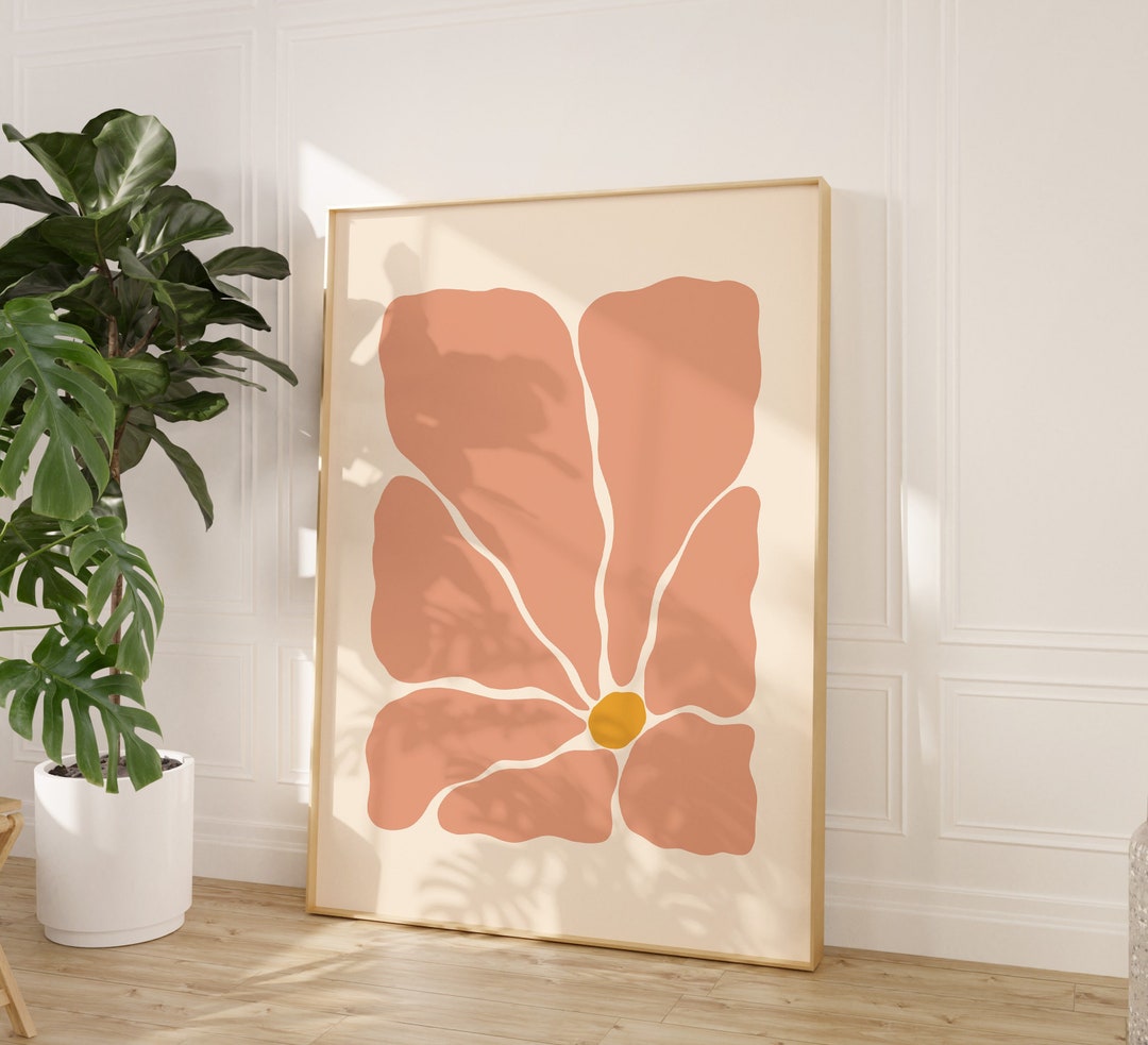 Retro Floral Art Print | 70s Groovy Botanical Poster (digital Download ...