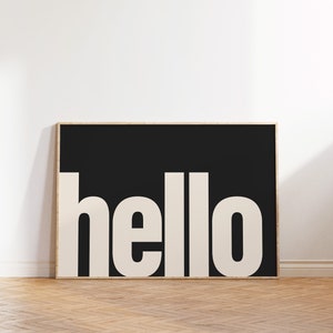 Hello Print | Typography Poster | Trendy Wall Art | Retro Type Poster ...