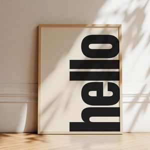 Hello Print | Typography Poster | Trendy Wall Art | Retro Type Poster ...
