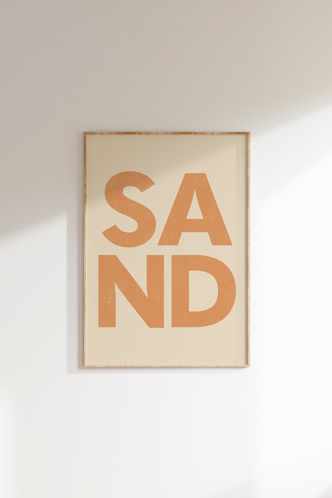 Sand Typography Print | Trendy Beach Wall Art | Textured Type Poster ...