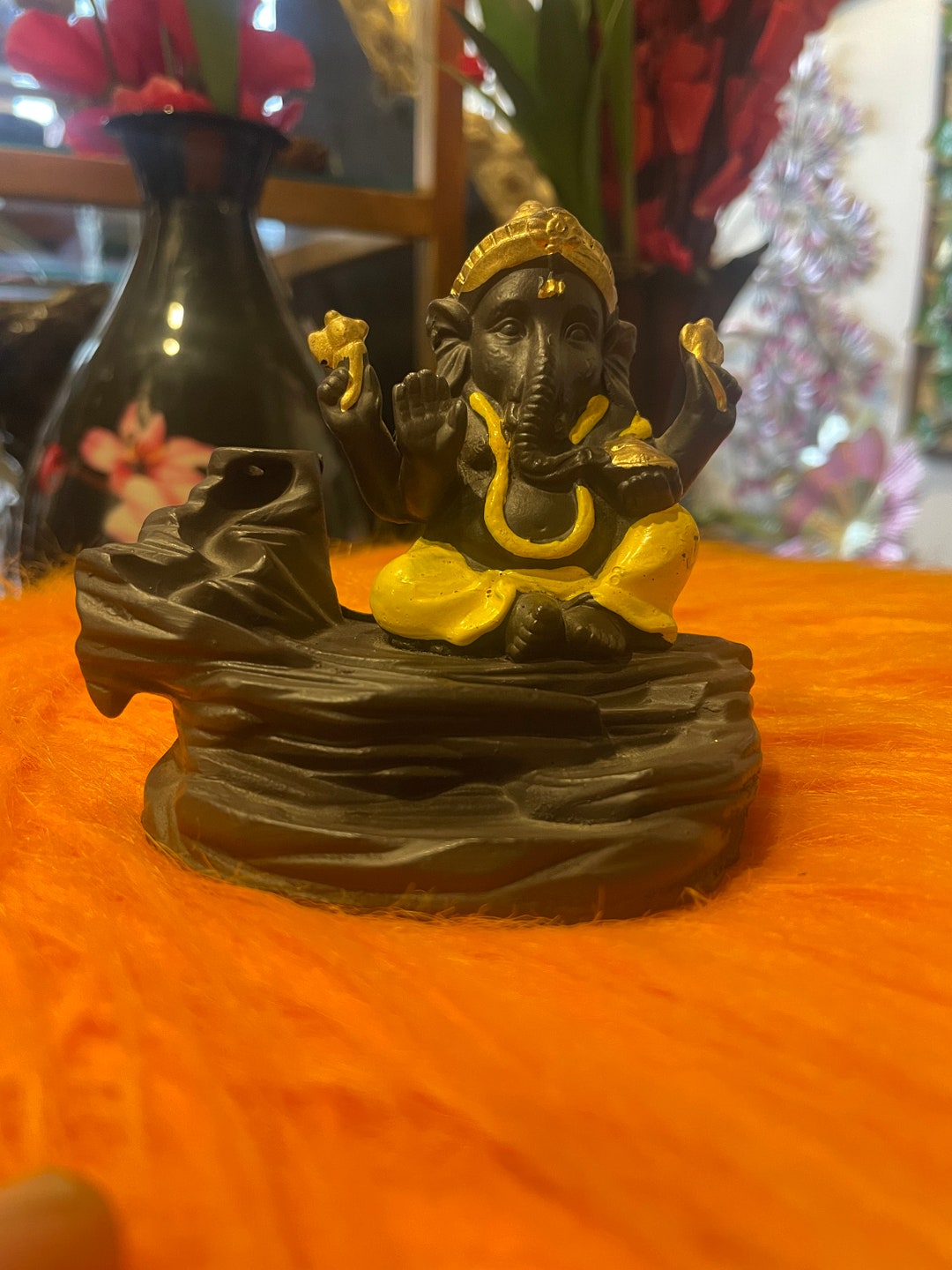 Decorative Good Luck Lord Ganesh Fountain Smoke Backflow Cone Incense ...