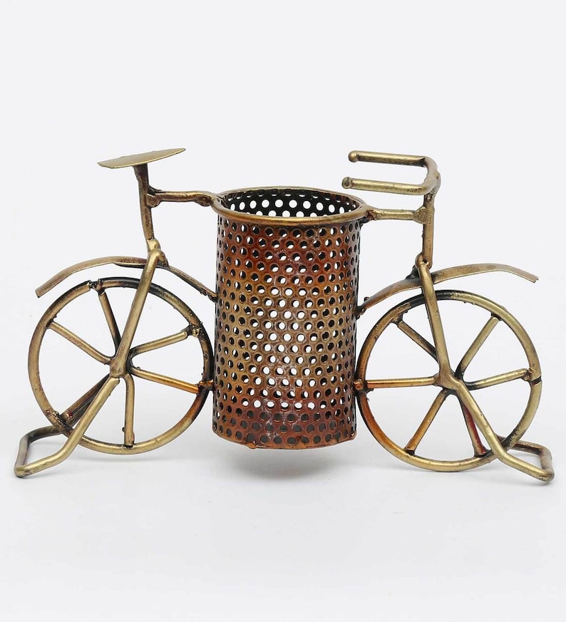 Handcrafted Cycle Metal Pen Stand With Antique Finish - Etsy