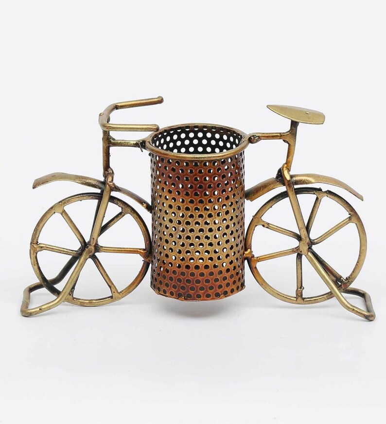 Handcrafted Cycle Metal Pen Stand With Antique Finish - Etsy