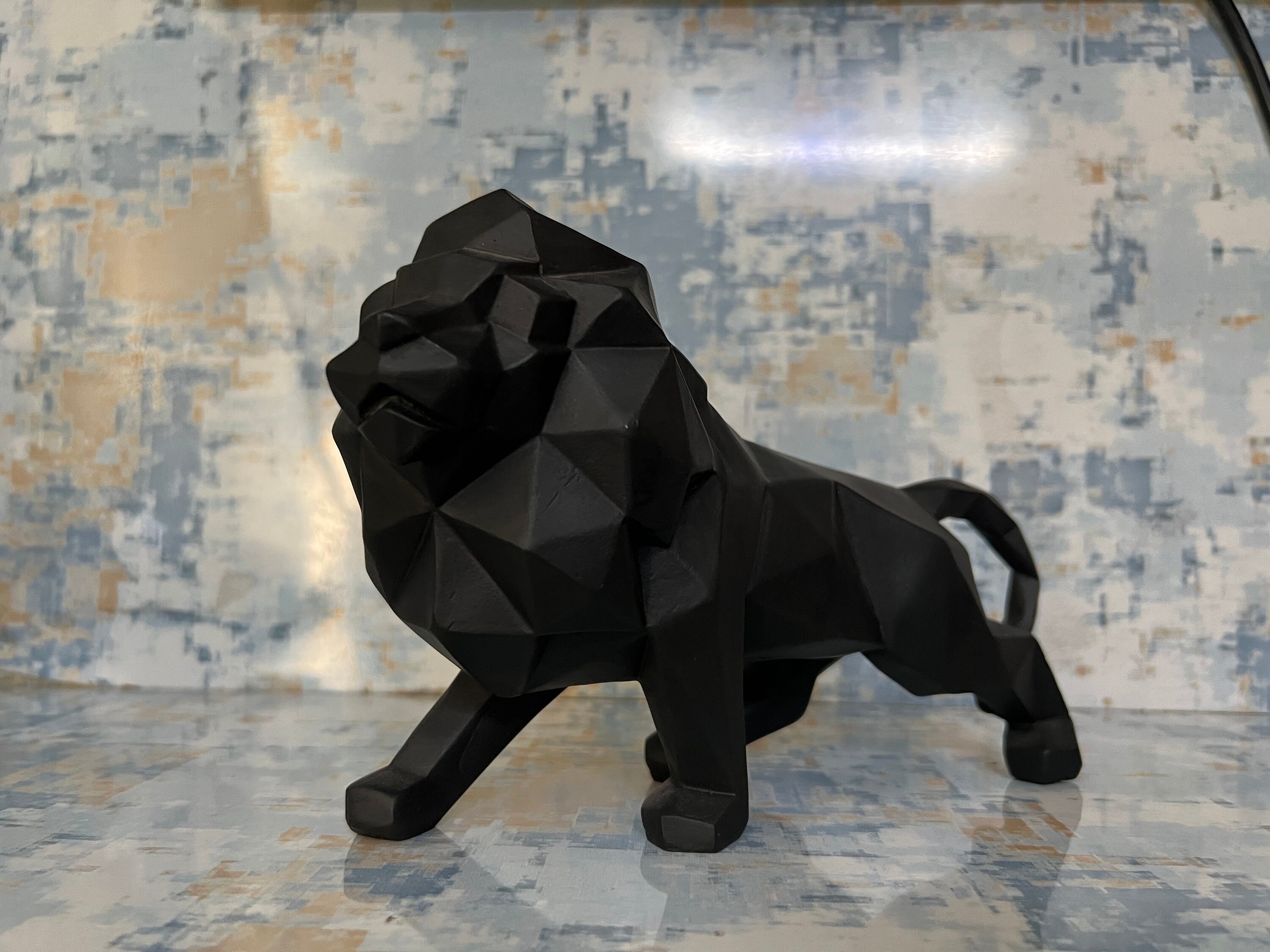 Decorative Lion Figurine Design Lion Statue Geometric Decorative ...