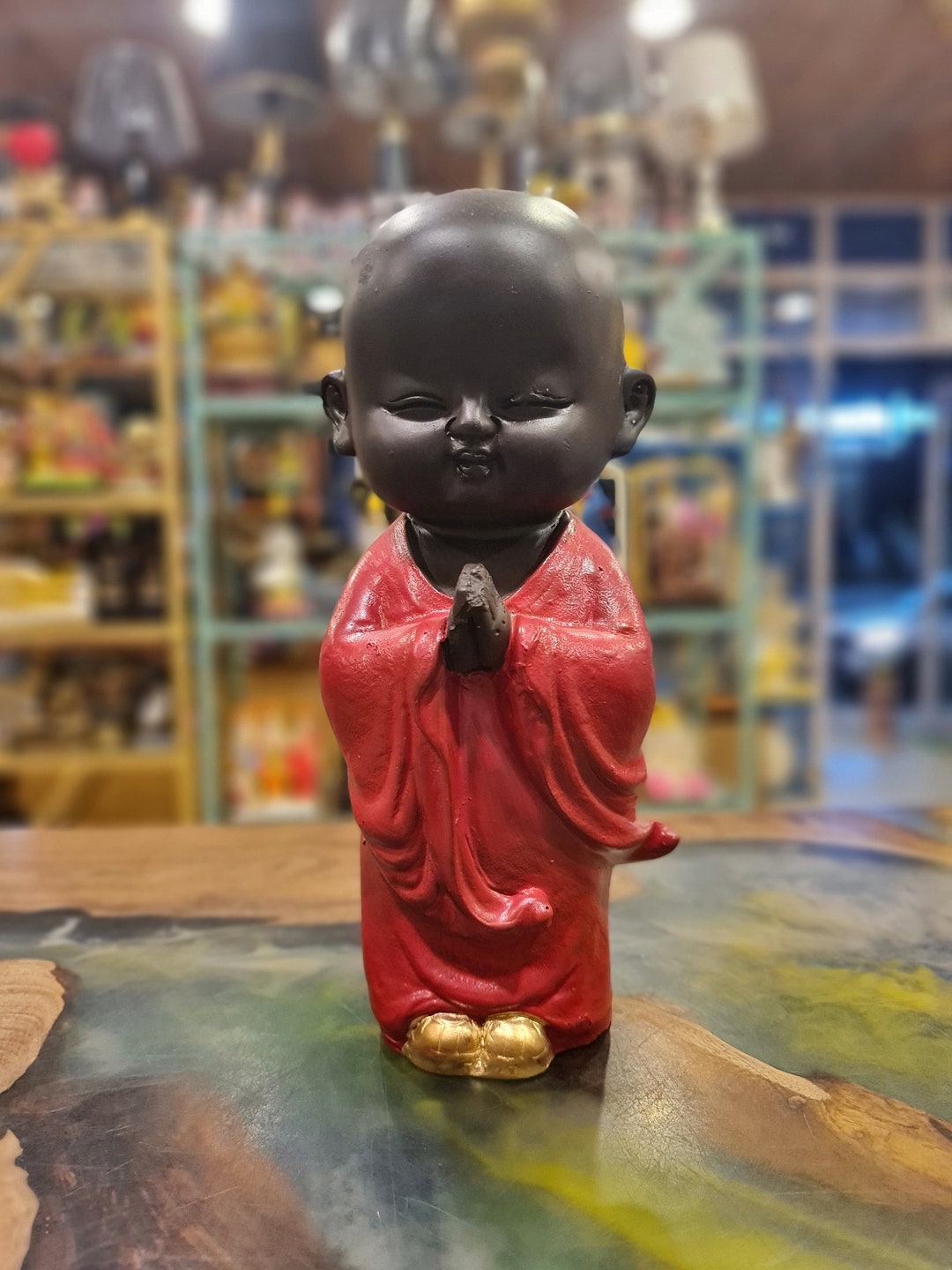 Namaste Monk for Gift, Table Decor : (25x10x10 Cm), Resin - Etsy