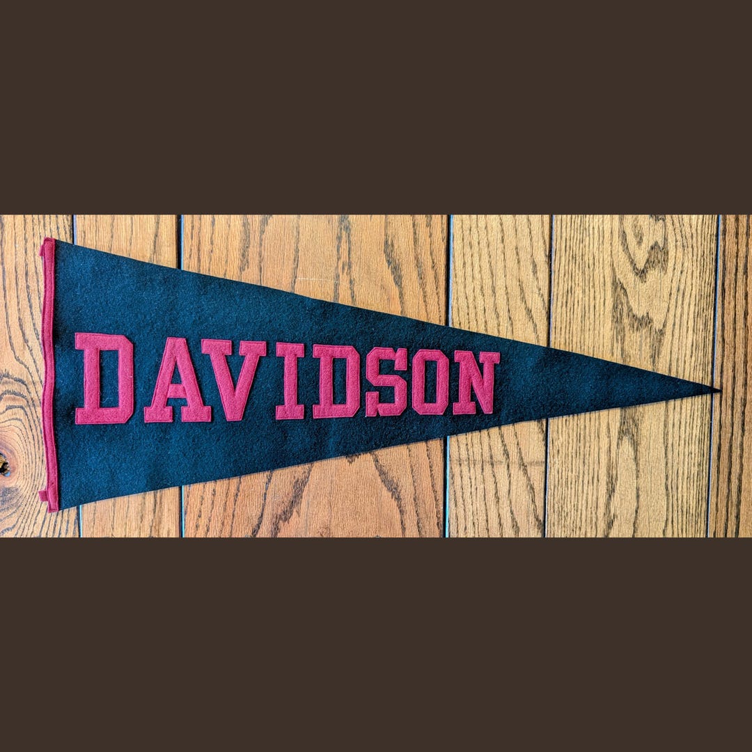 Antique 1940's Davidson College Felt Pennant - RARE - Etsy
