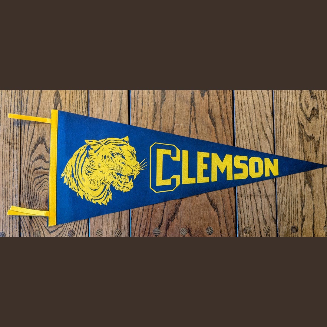 Antique 1950's Clemson University Felt Pennant - UNIQUE - Etsy