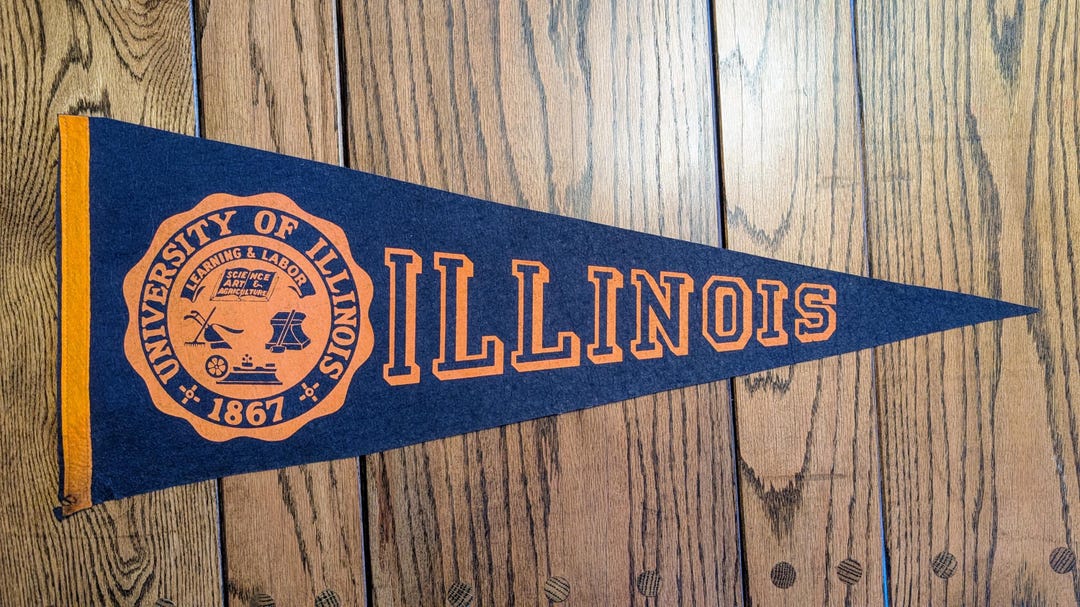 Vintage Circa 1950s University of Illinois Felt Pennant Unique - Etsy
