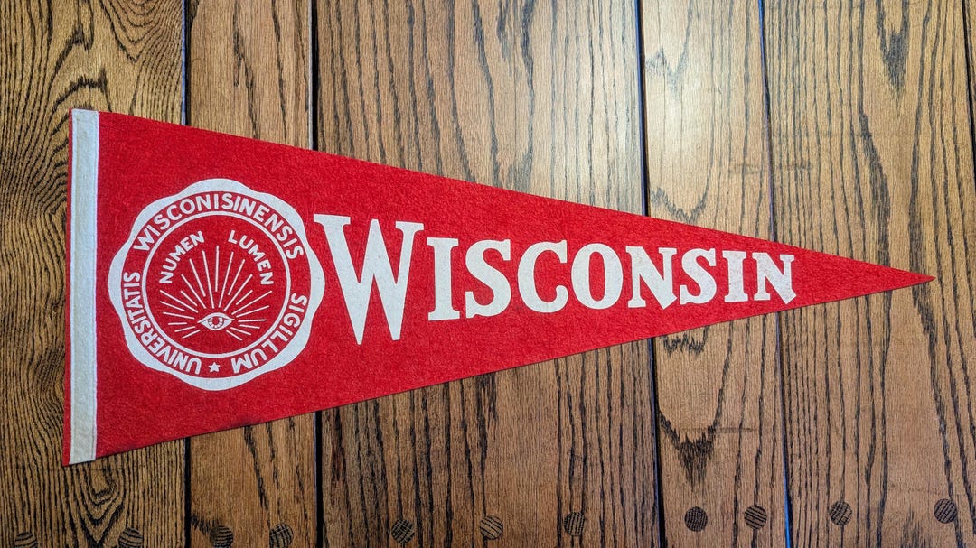 Vintage Circa 1950’s University of Wisconsin Football Felt Pennant ...