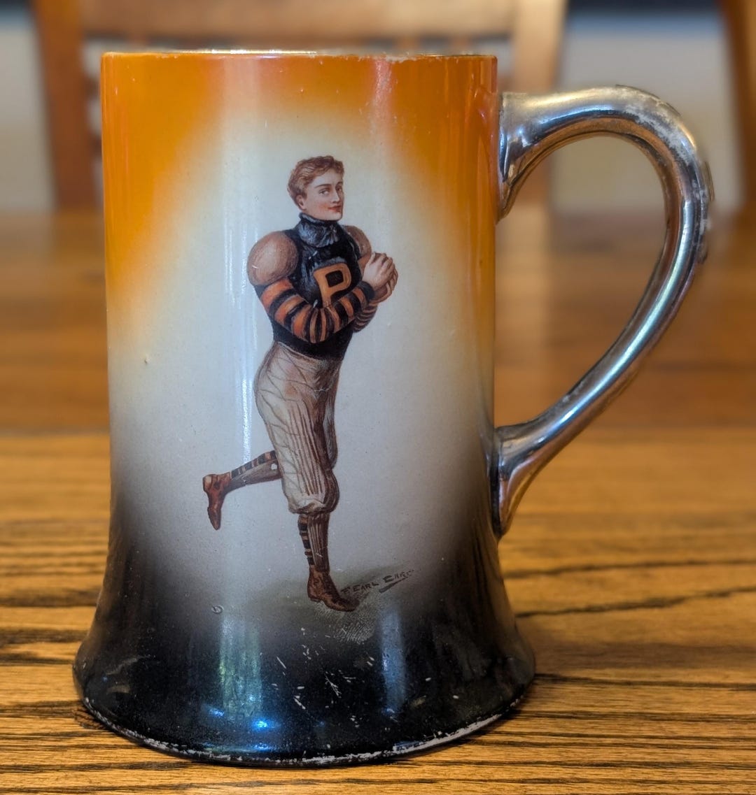 Antique 1905 Princeton University Tigers Oversized Football Mug - RARE ...