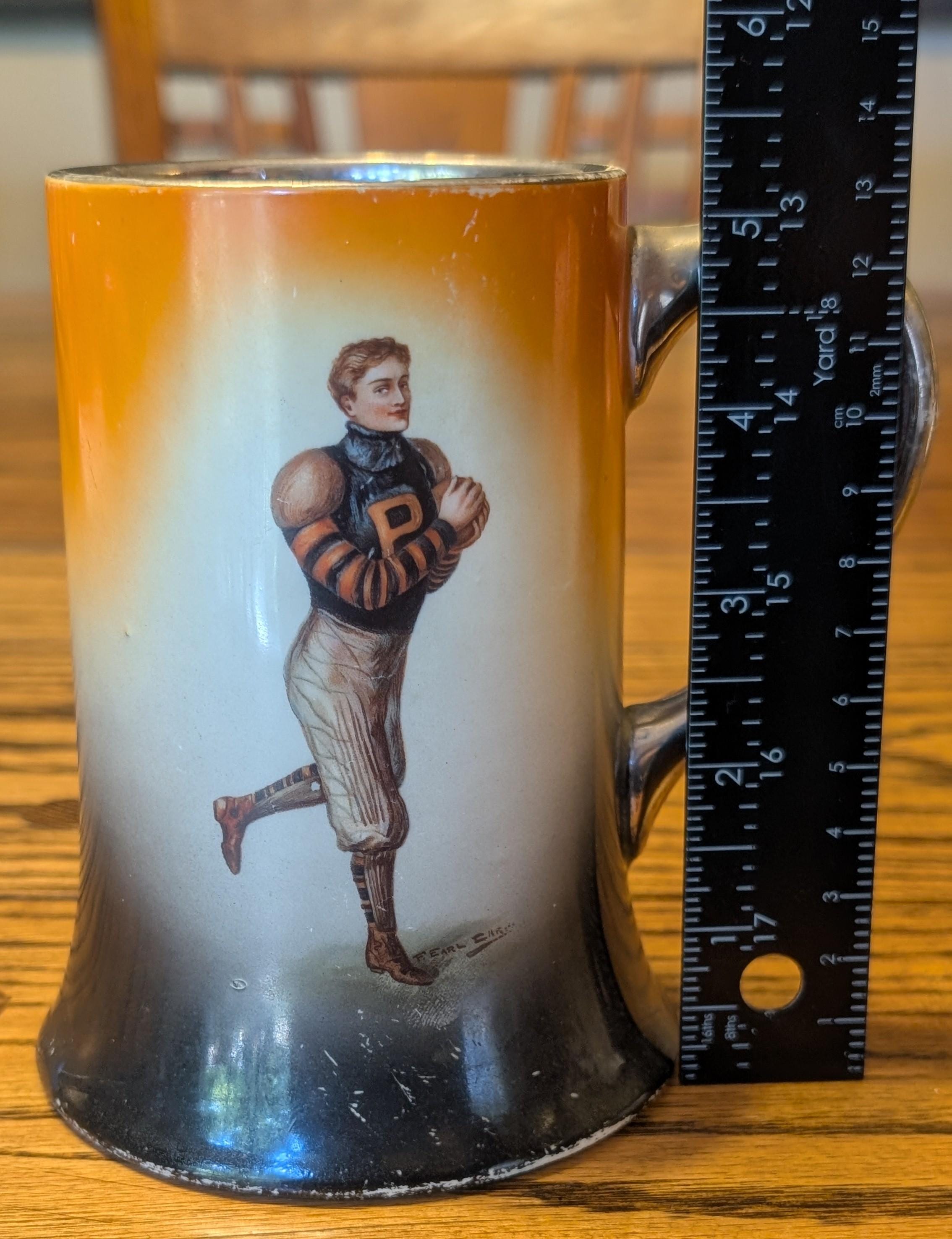 Antique 1905 Princeton University Tigers Oversized Football Mug - RARE ...