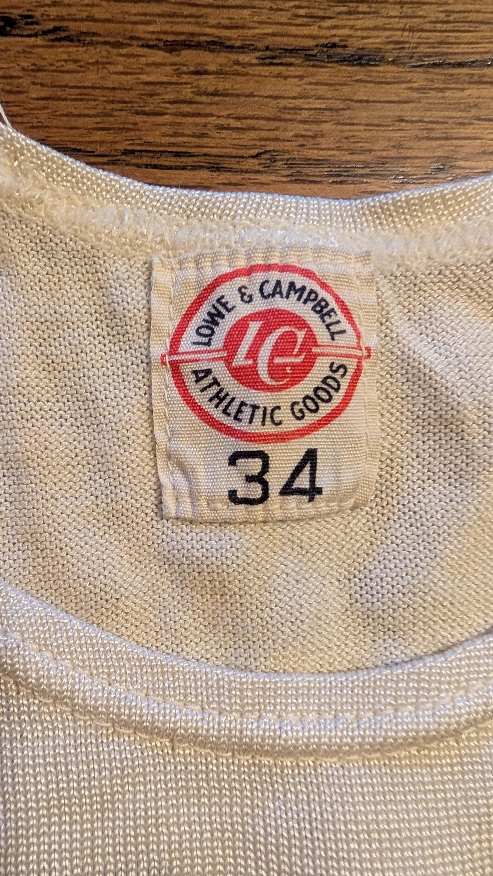 Awesome Vintage White Wool Basketball Jersey - Lowe and Campbell - Etsy