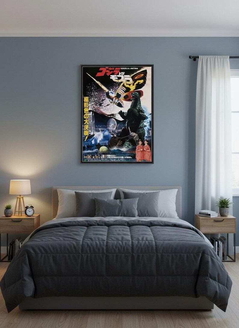 Godzilla Vs Mothra Poster 1992 | Vintage Japanese Movie Print | Kaiju ...