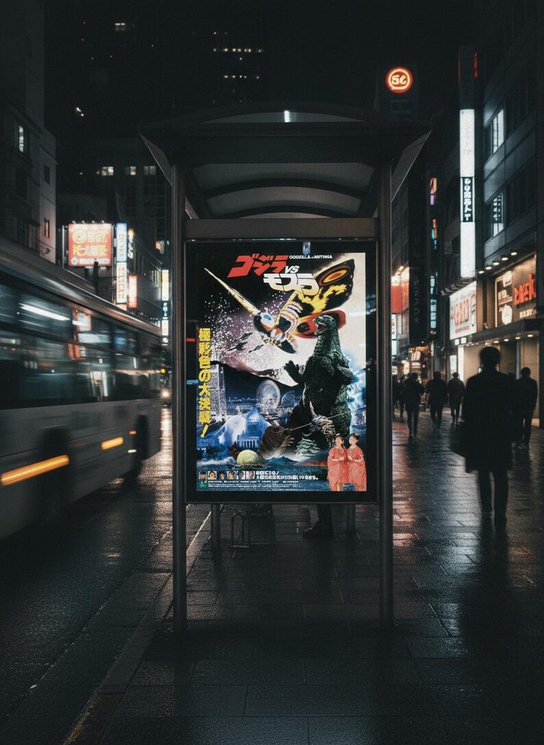 Godzilla Vs Mothra Poster 1992 | Vintage Japanese Movie Print | Kaiju ...